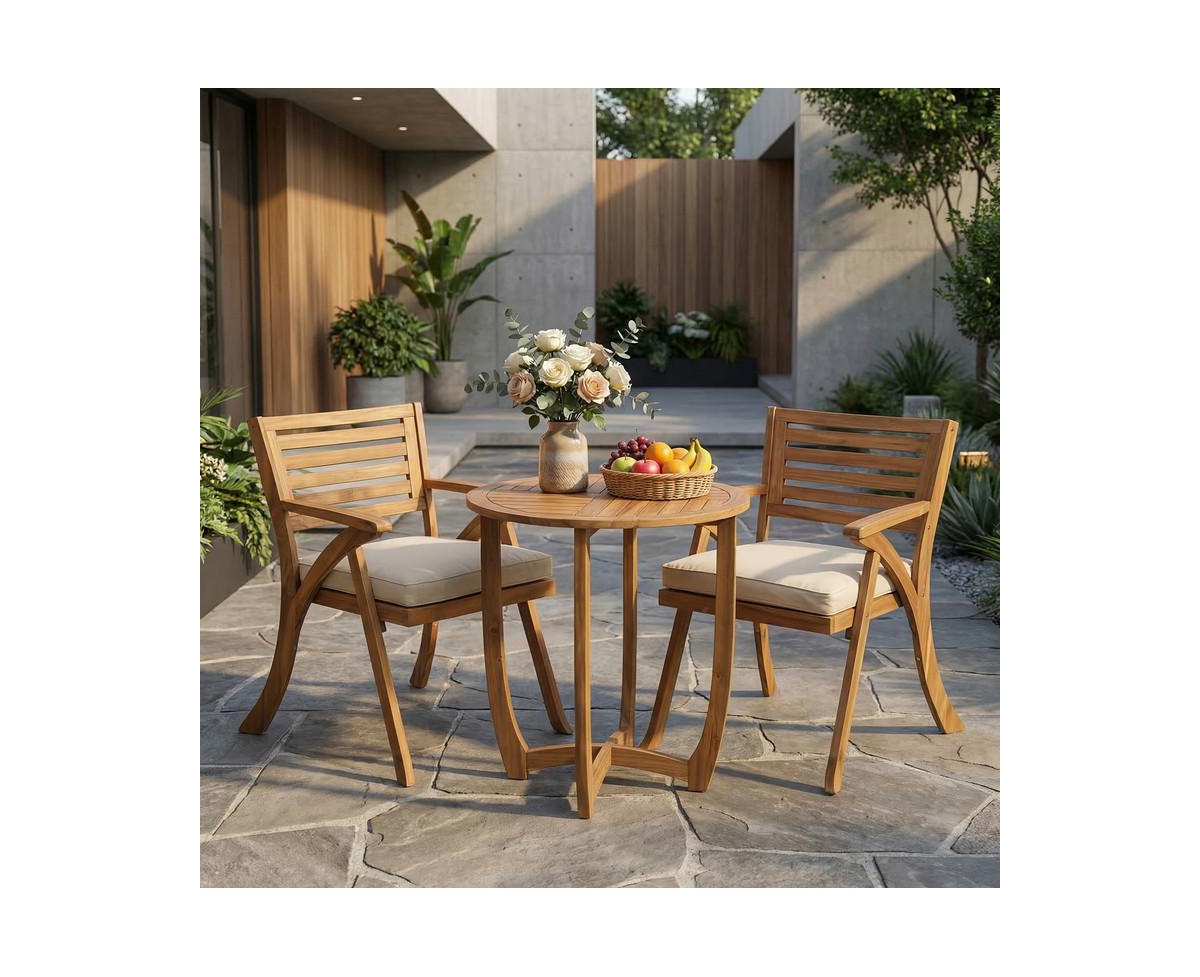 Click here for sumyeg Outdoor Hermosa 3 Pieces Kd Wood Dining Set... prices