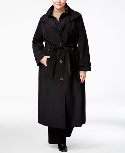 London Fog Plus Size Belted Maxi Raincoat - Coats - Women - Macy's