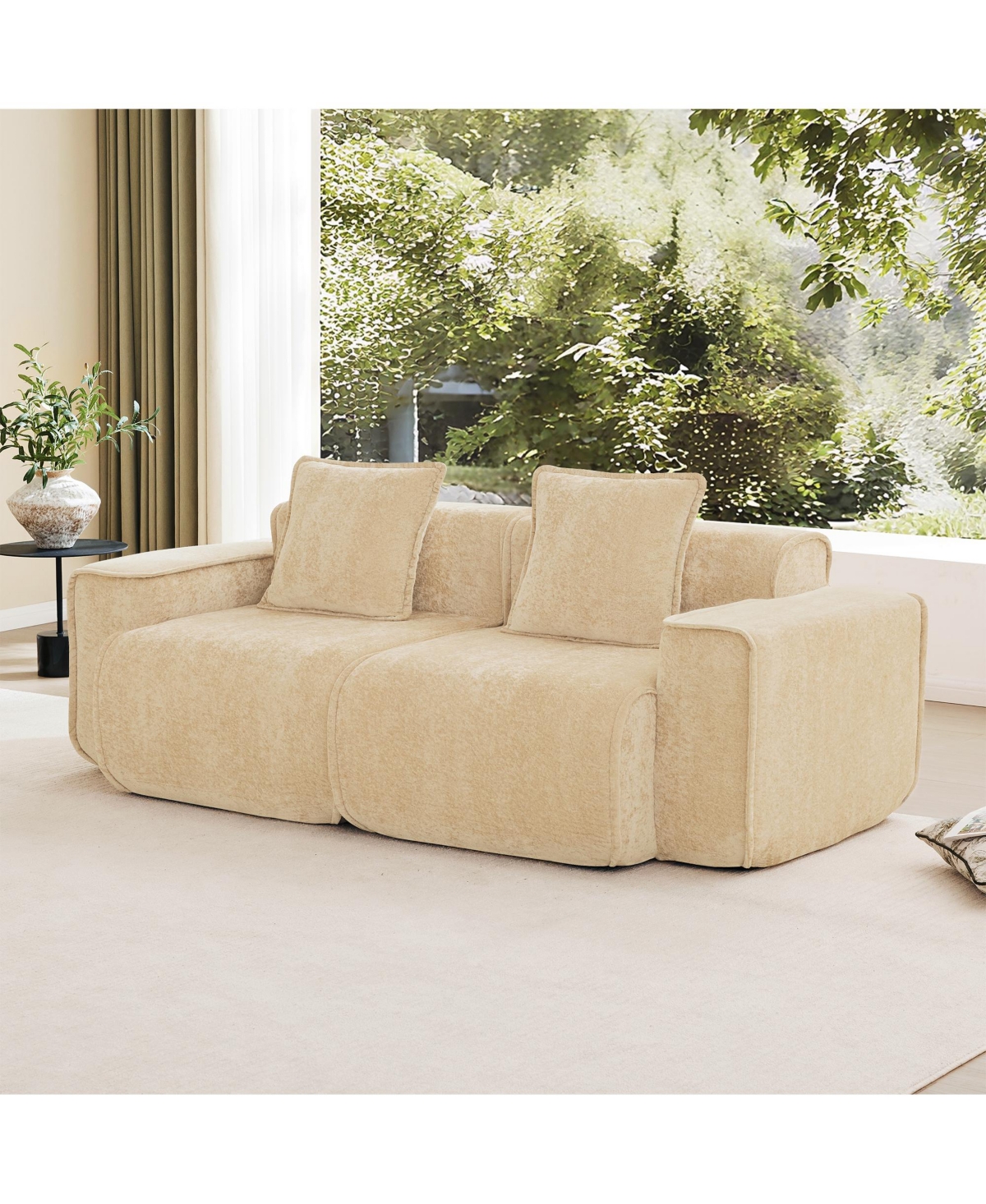 Click here for Rainsken Stylish Velvet Boneless Loveseat - Deep S... prices