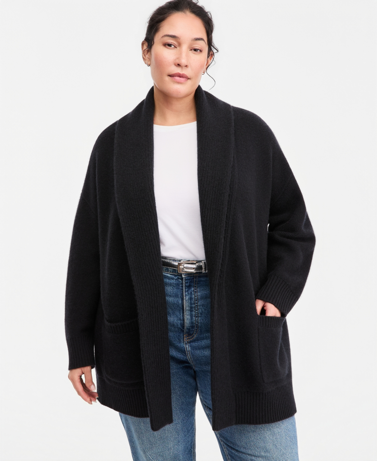 Click here for Charter Club Plus Size Cashmere Shawl-Collar Cardi... prices
