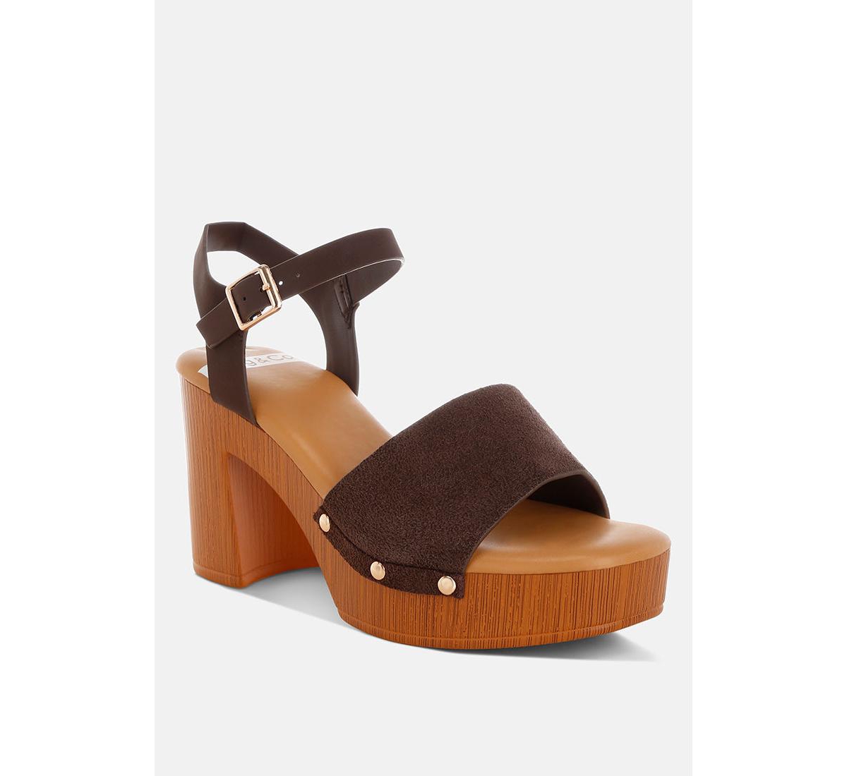 Click here for Daniela Suede High Block Sandals In Beige - Brown... prices
