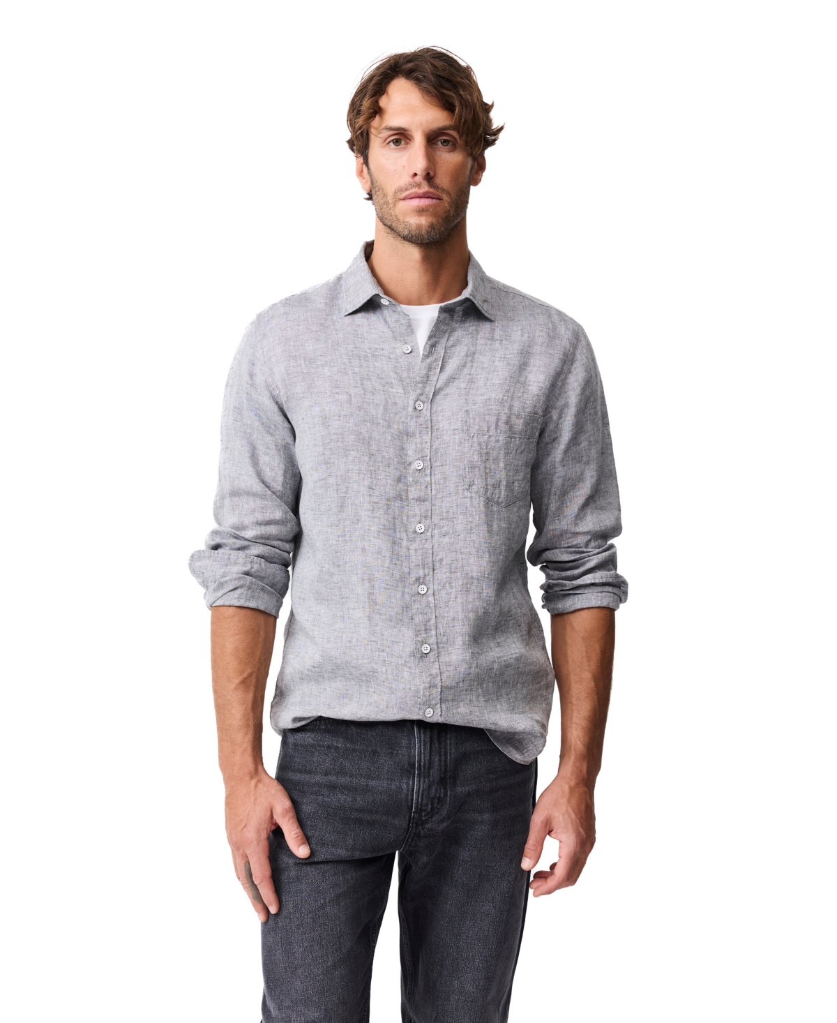 Click here for Rodd Gunn Mens Coromandel Linen Long Sleeve Slim F... prices