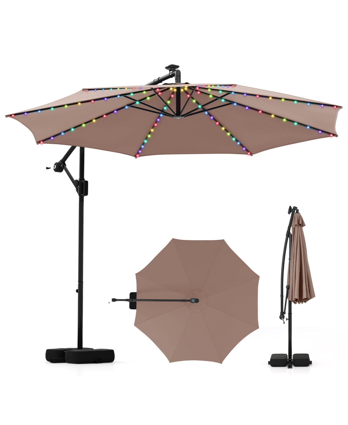 Click here for Slickblue Solar Offset Hanging Patio Umbrella 10ft... prices