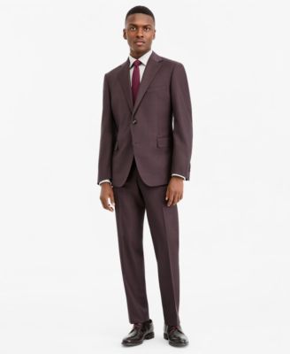 Click here for The Mens Store Mens Modern Fit Bordeaux Wool Suit... prices