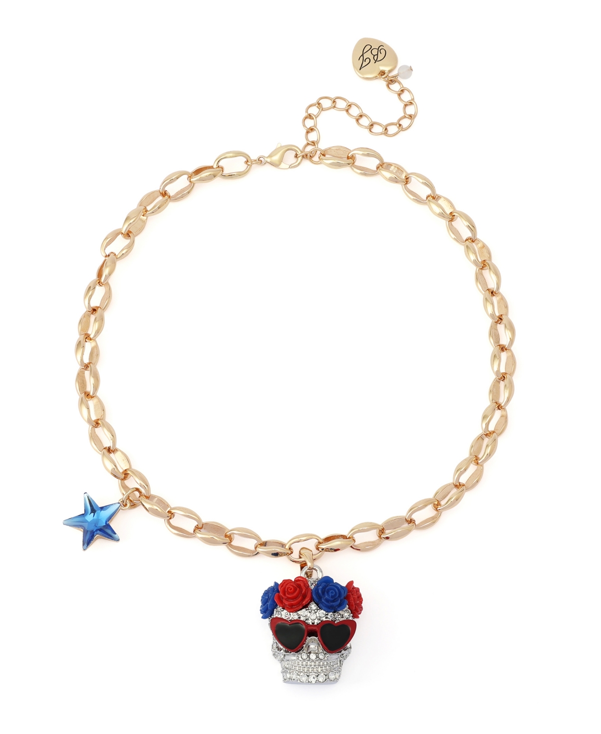 Click here for Betsey Johnson Faux Stone Americana Skull Pendant... prices