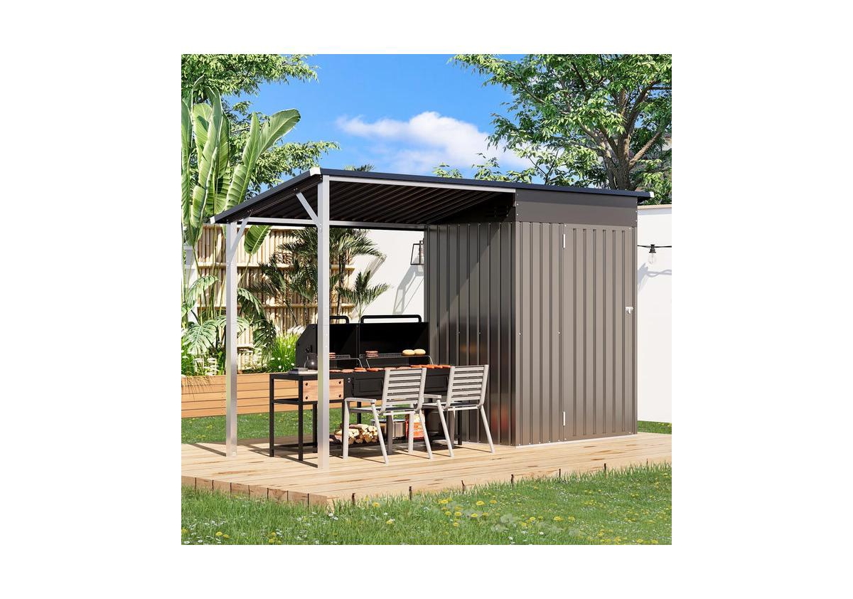 Click here for Aecojoy Outdoor Open-Sided Storage Shed Metal Shed... prices