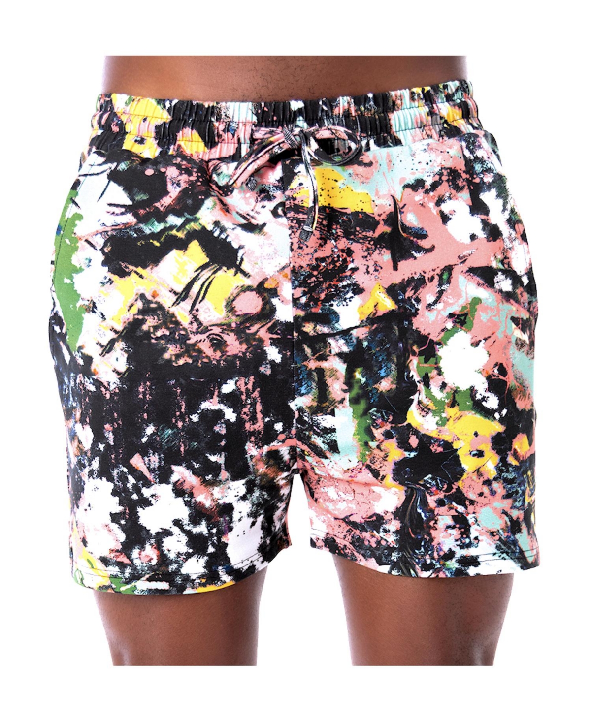 Click here for Dai Moda Mens Frenzy print Pull On Shorts - Black prices