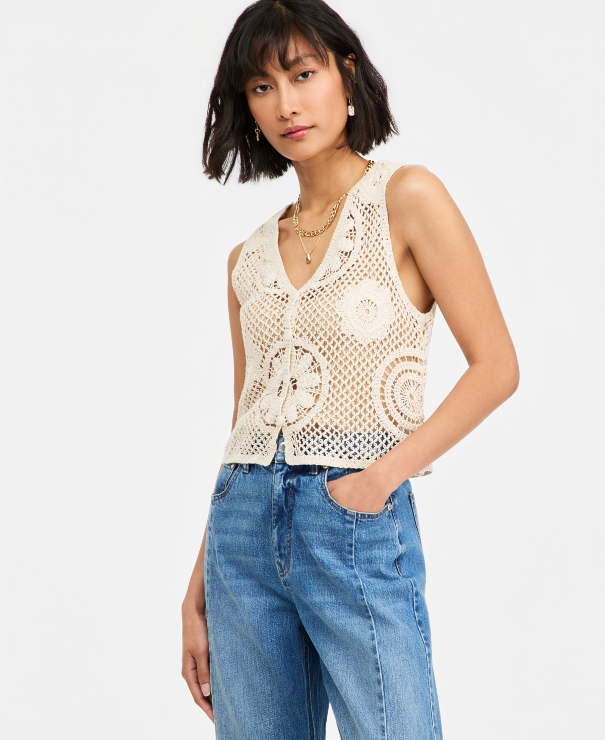 Click here for On 34th Womens Crochet Vest Top  Macys Exclusive -... prices
