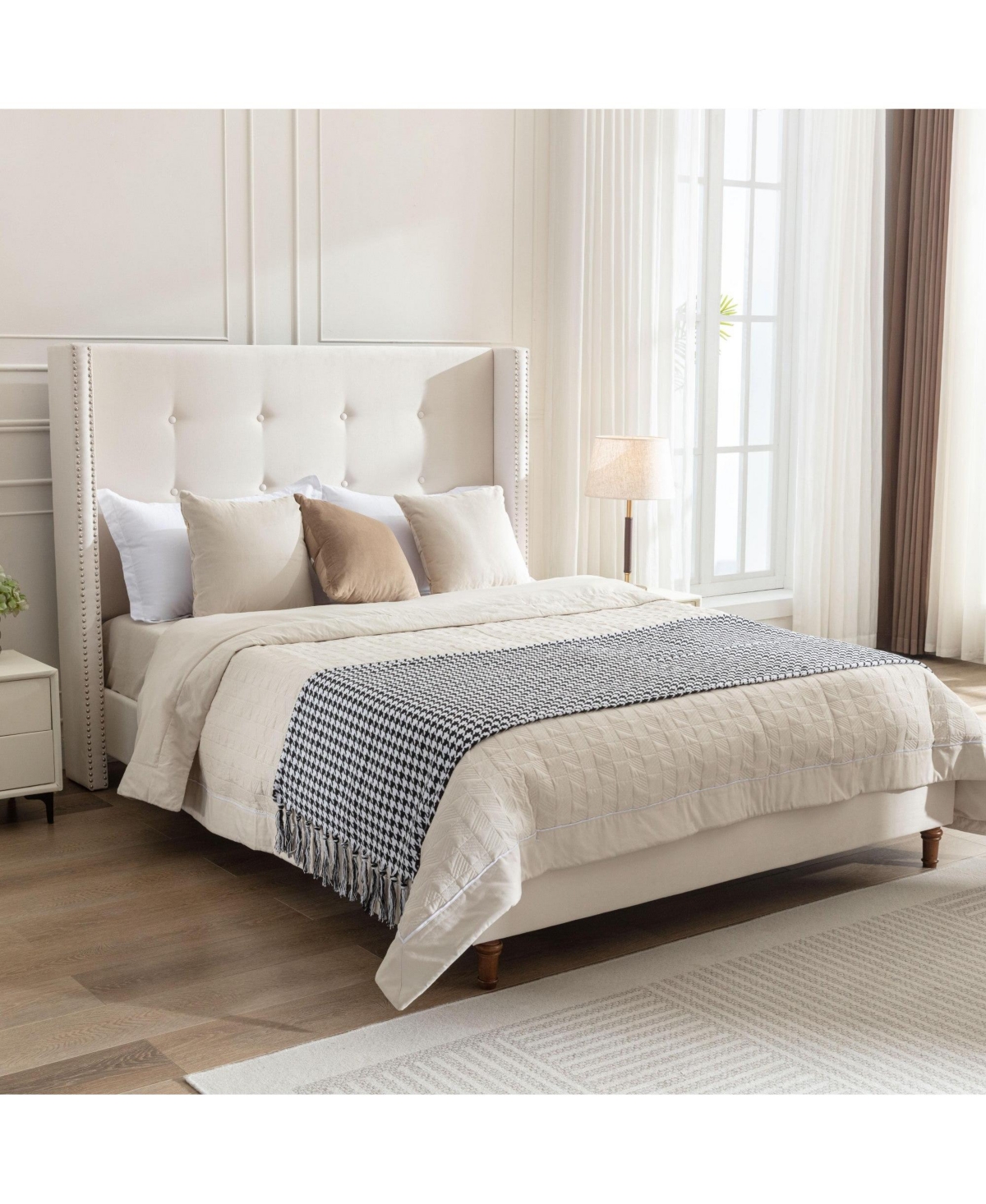 Click here for Lucky One Peyton Upholstered Queen Bed / 54 High H... prices