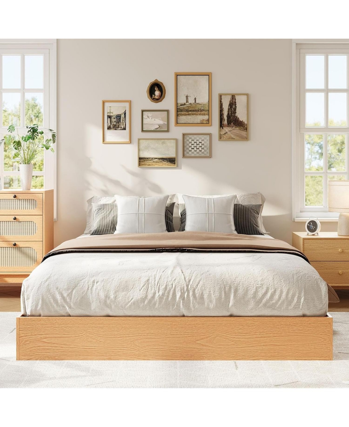 Click here for gaomon Platform Bed Frame with Wooden Slats  Floor... prices