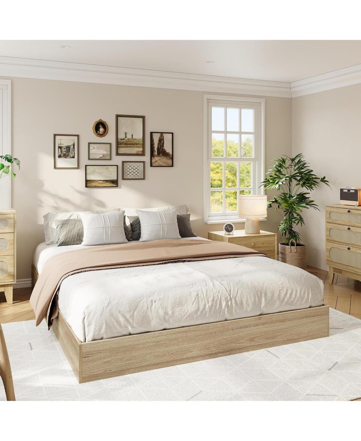 Click here for gaomon Platform Bed Frame with Wooden Slats  Floor... prices