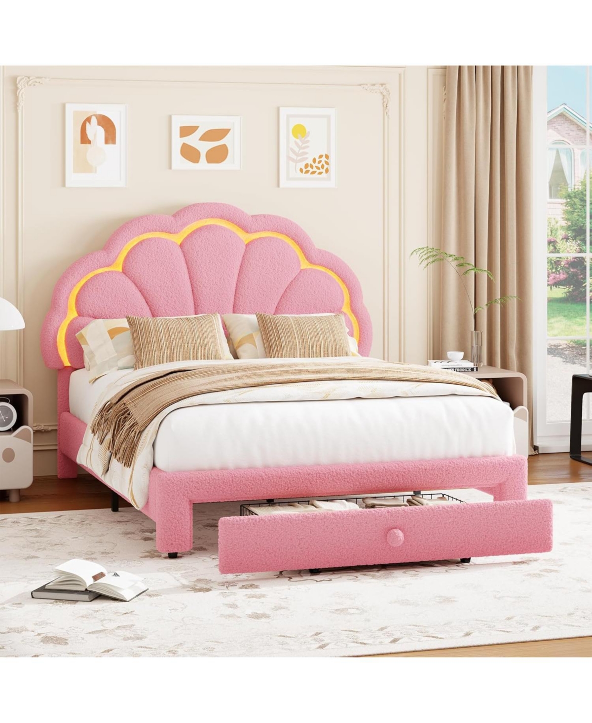 Click here for gaomon Upholstered Led Bed Frame with Storage Draw... prices