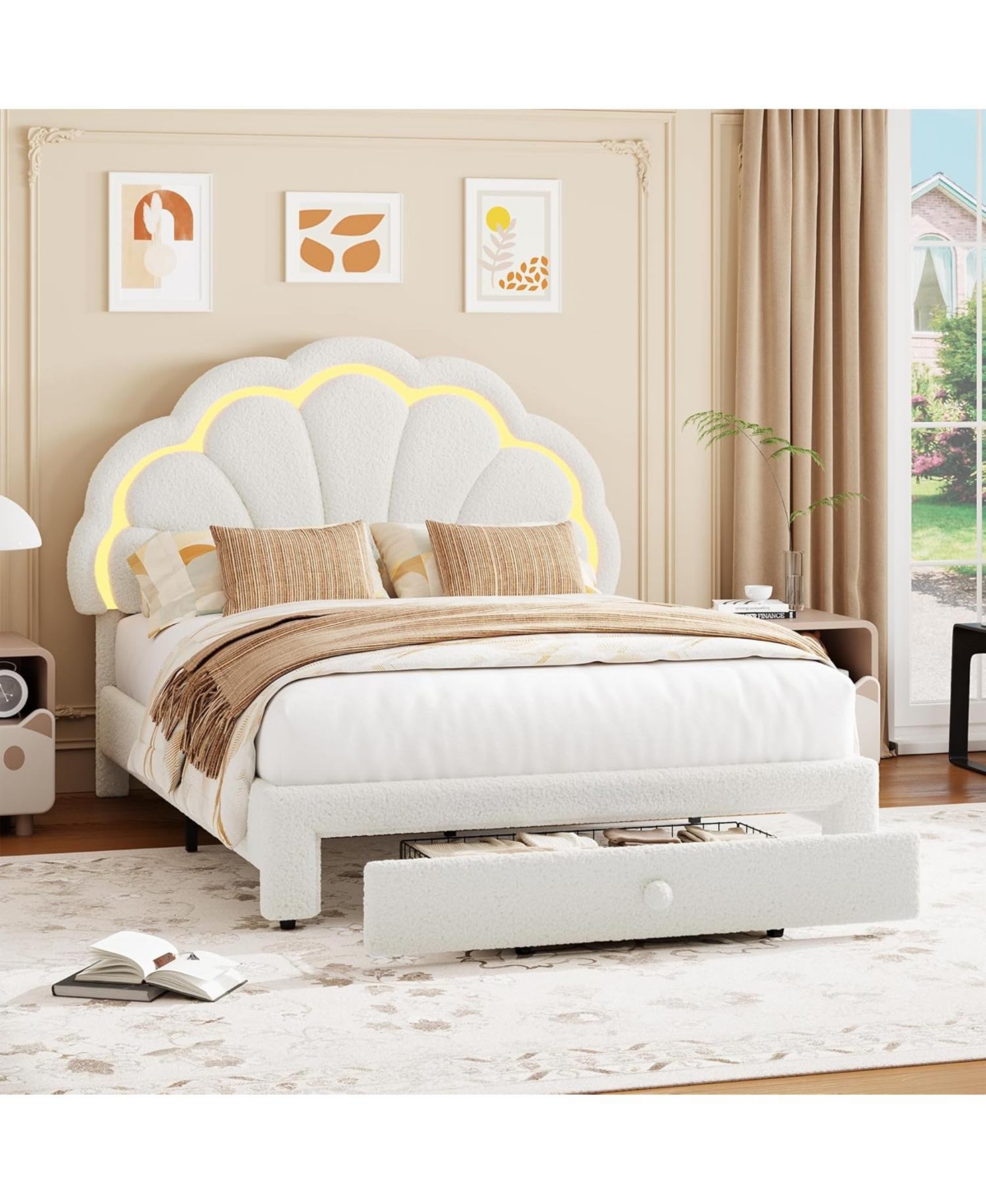 Click here for gaomon Upholstered Led Bed Frame with Storage Draw... prices