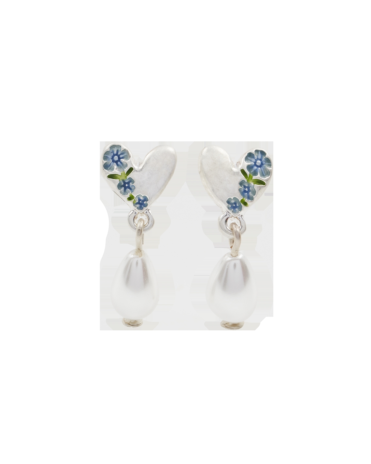 Click here for Fable England Forget-Me-Not Heart And Pearl Earrin... prices