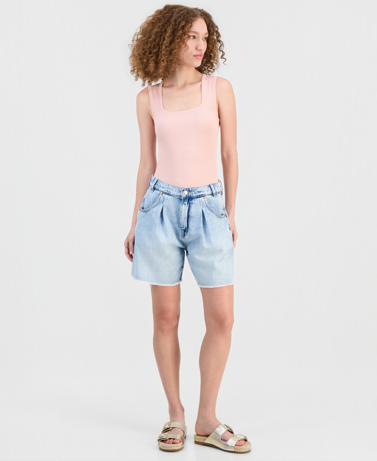 Click here for And Now This Womens Pleated Denim Shorts  Macys Ex... prices