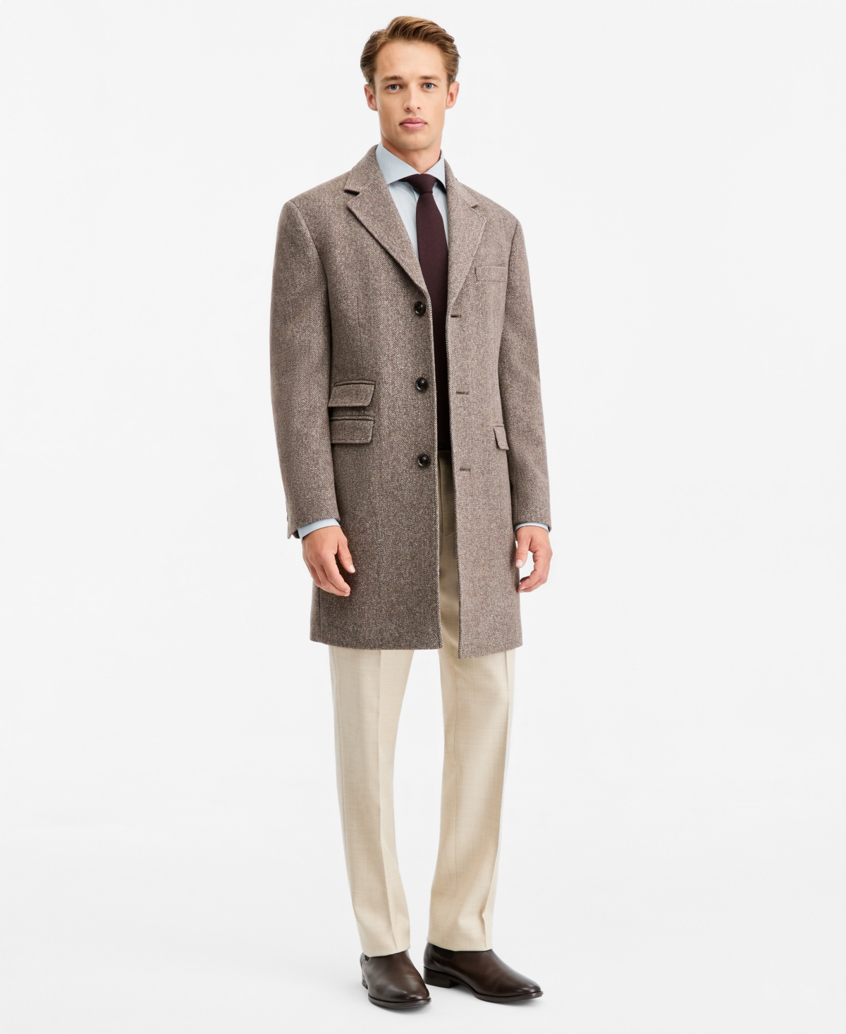 Click here for Ted by Ted Baker Mens Modern-Fit Peerless Taupe Mi... prices