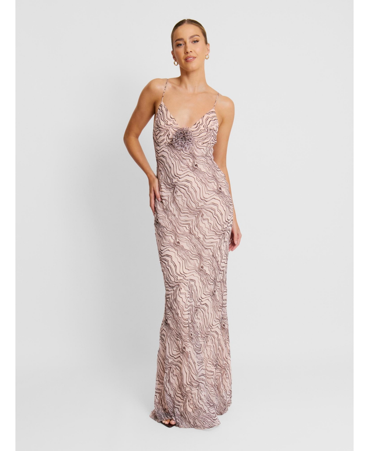 Click here for Six Stories Womens Strappy Coursage Beaded Maxi Dr... prices