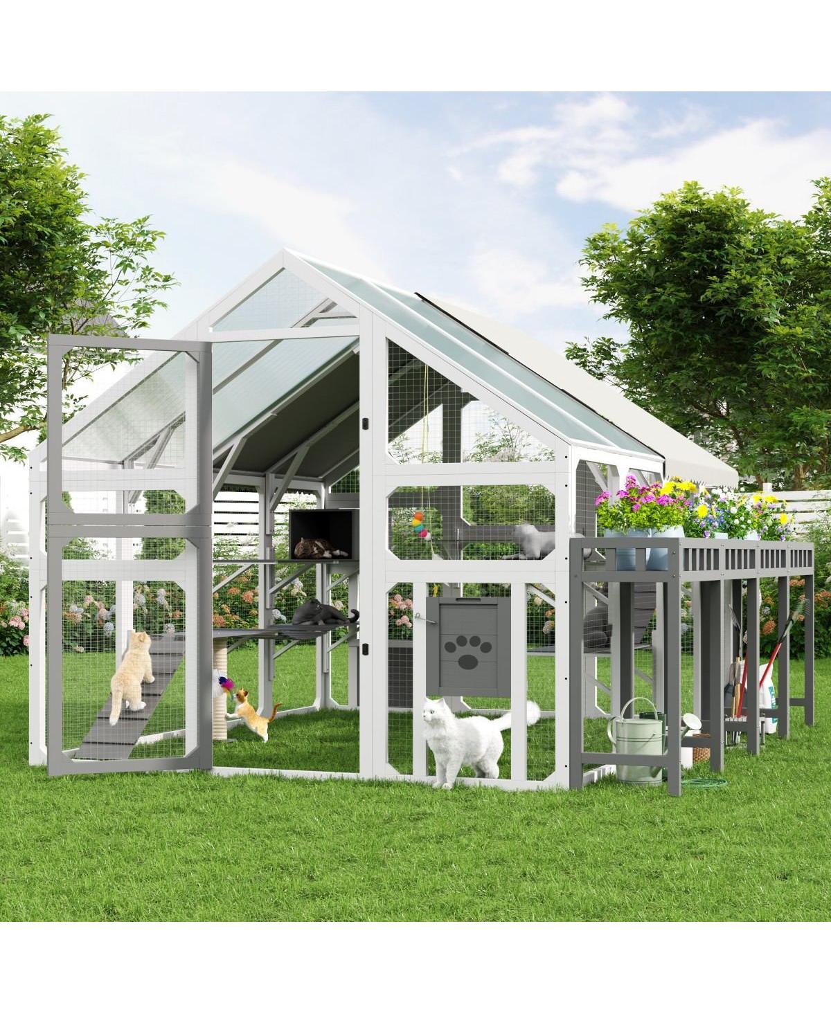 Click here for 6thdruple Large Outdoor Cat House with Planter Sta... prices