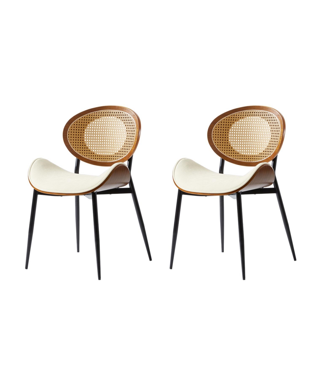 Click here for Hulala Home Pateley Mid-Century Modern Rattan Dinn... prices