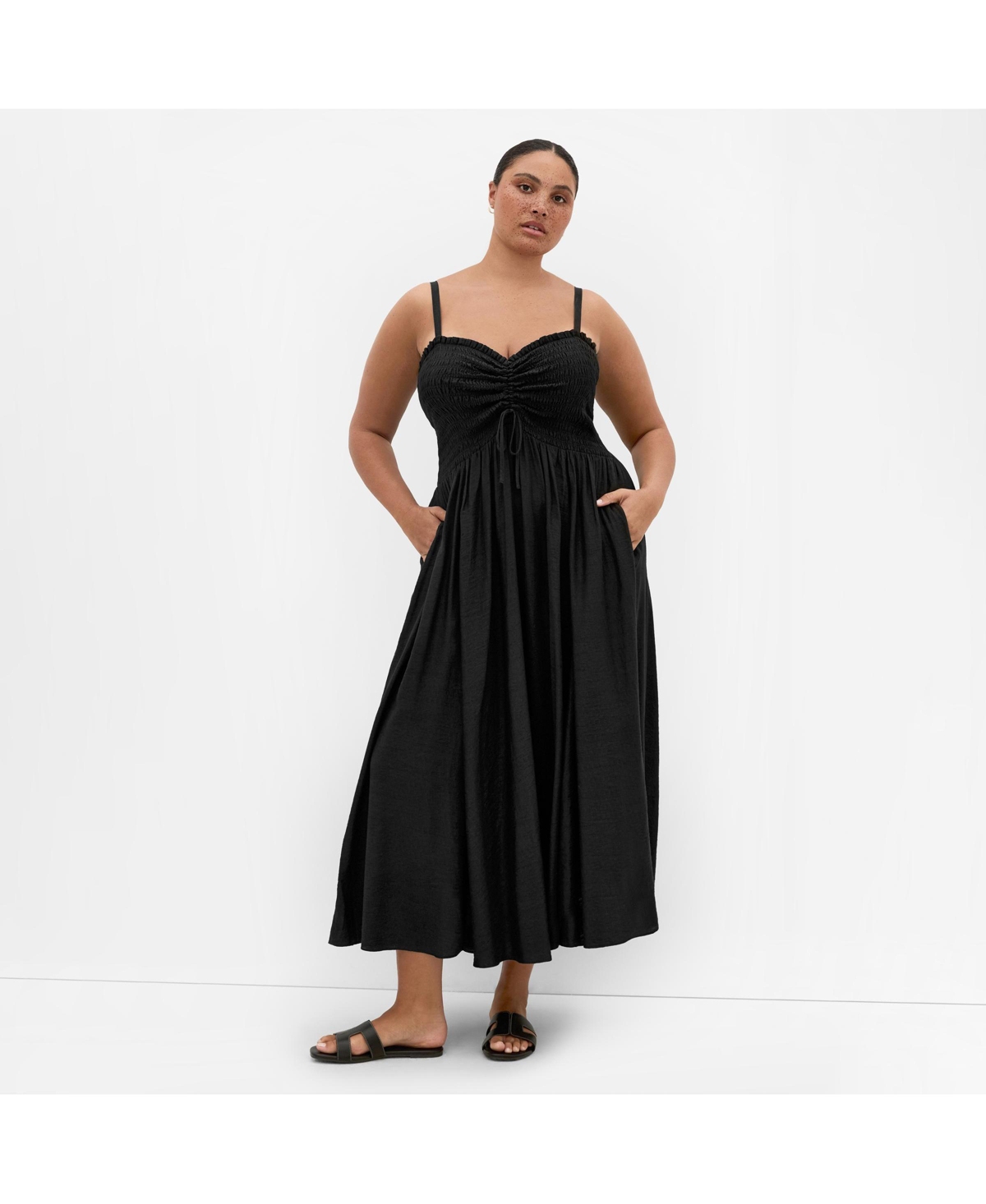Click here for City Chic Womens Maui Shirred Maxi Dress - Black prices