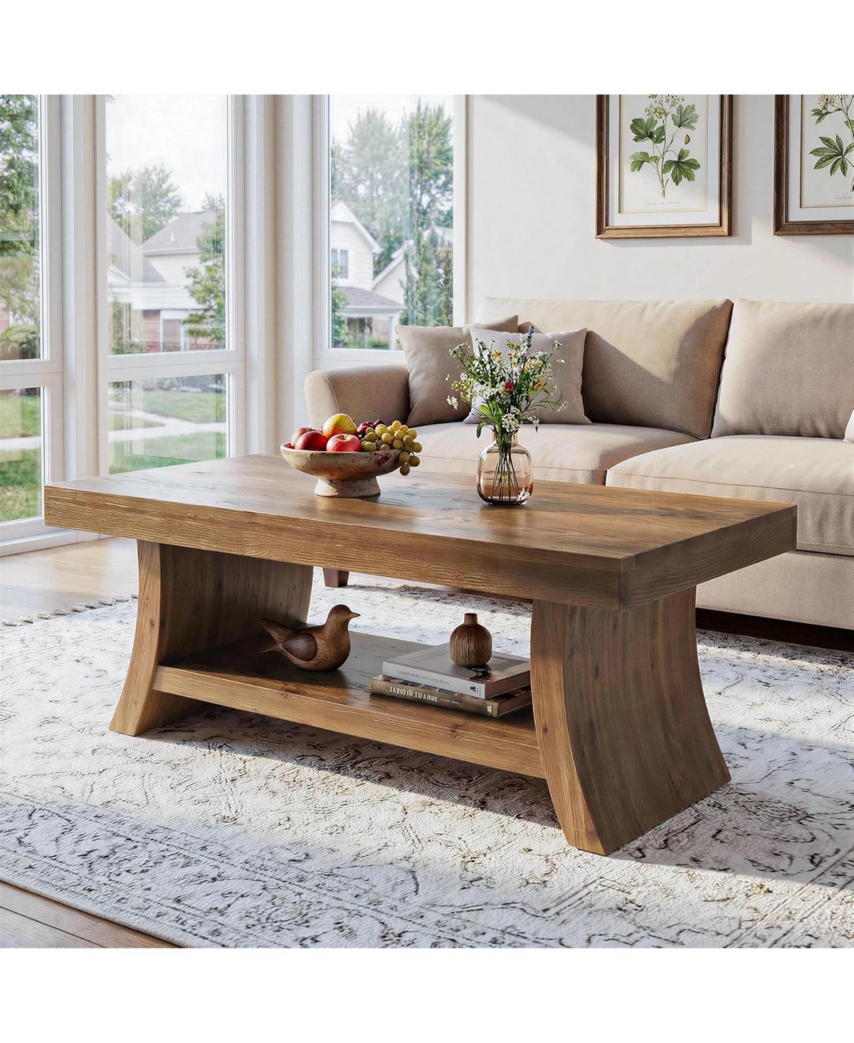 Click here for Tribesigns Farmhouse Coffee Table with Storage She... prices