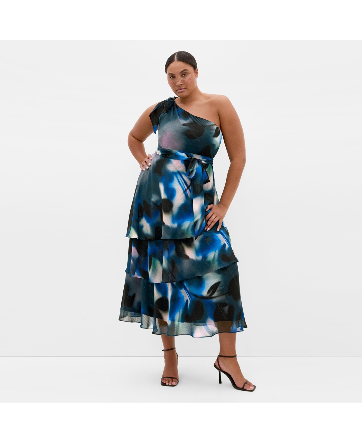 Click here for City Chic Womens Enchant Haze One Shoulder Maxi Dr... prices