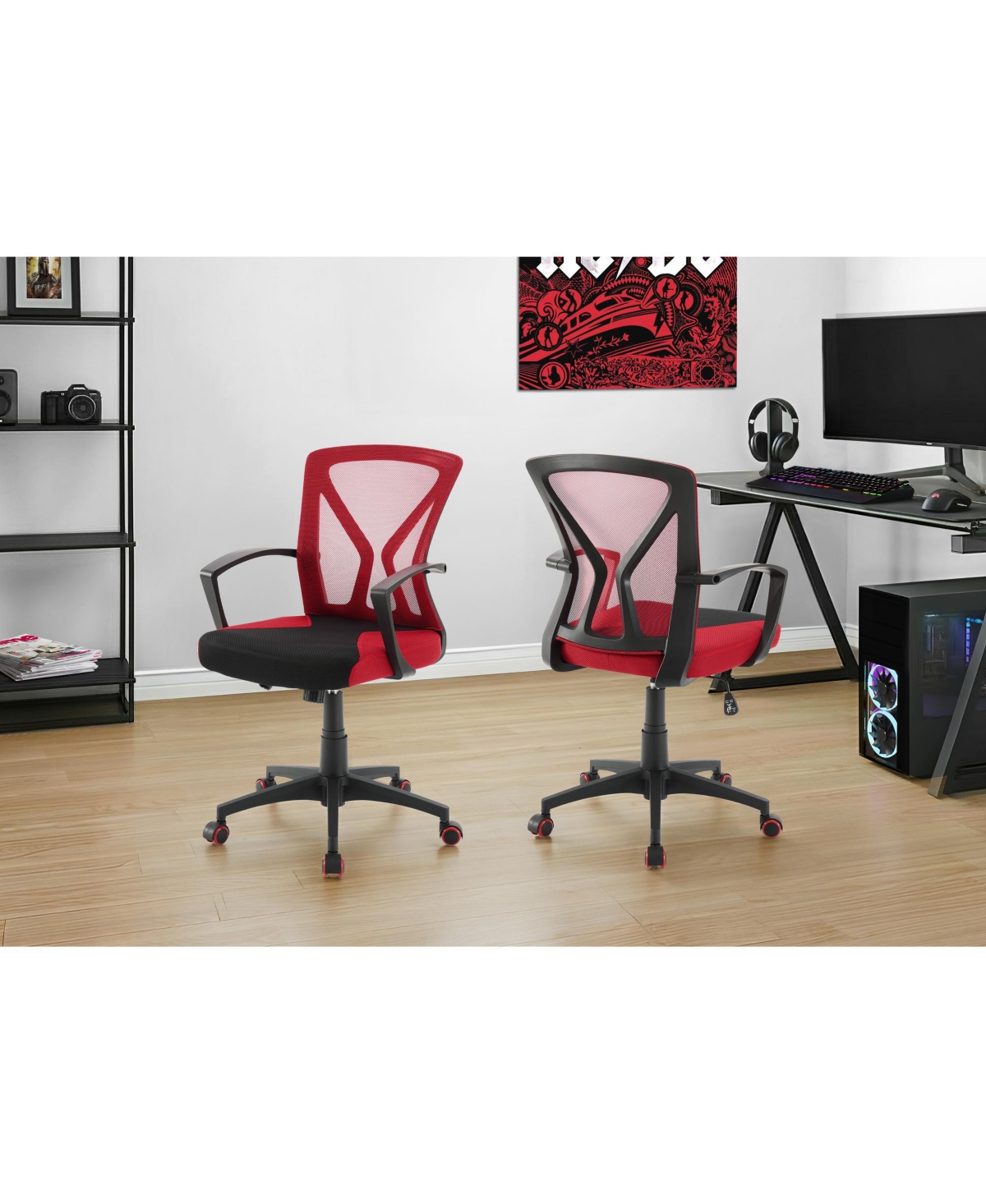 Click here for Flynama Mesh Metal Mid Back Office Chair Contempor... prices