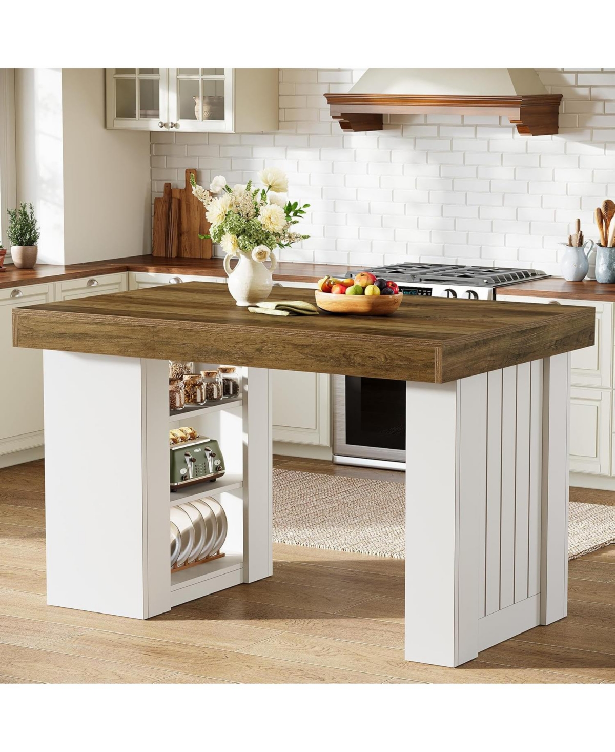 Click here for Tribesigns Kitchen Island with Storage  55-Inch Fa... prices