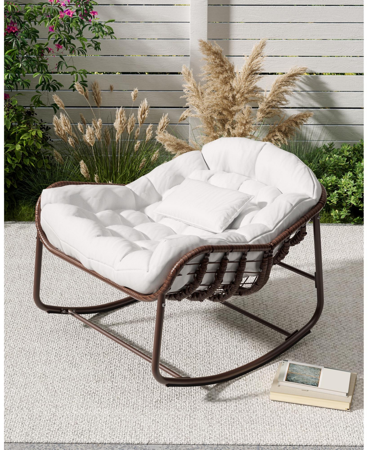 Click here for Homfan Rocking Egg Chair with Extra-Thick Cushions... prices