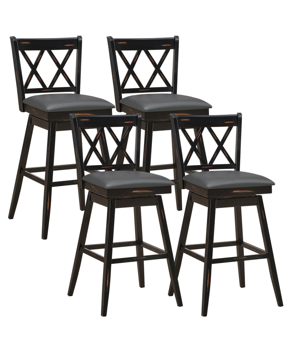 Click here for Gymax Set of 4 Barstools Swivel Bar Height Chairs... prices