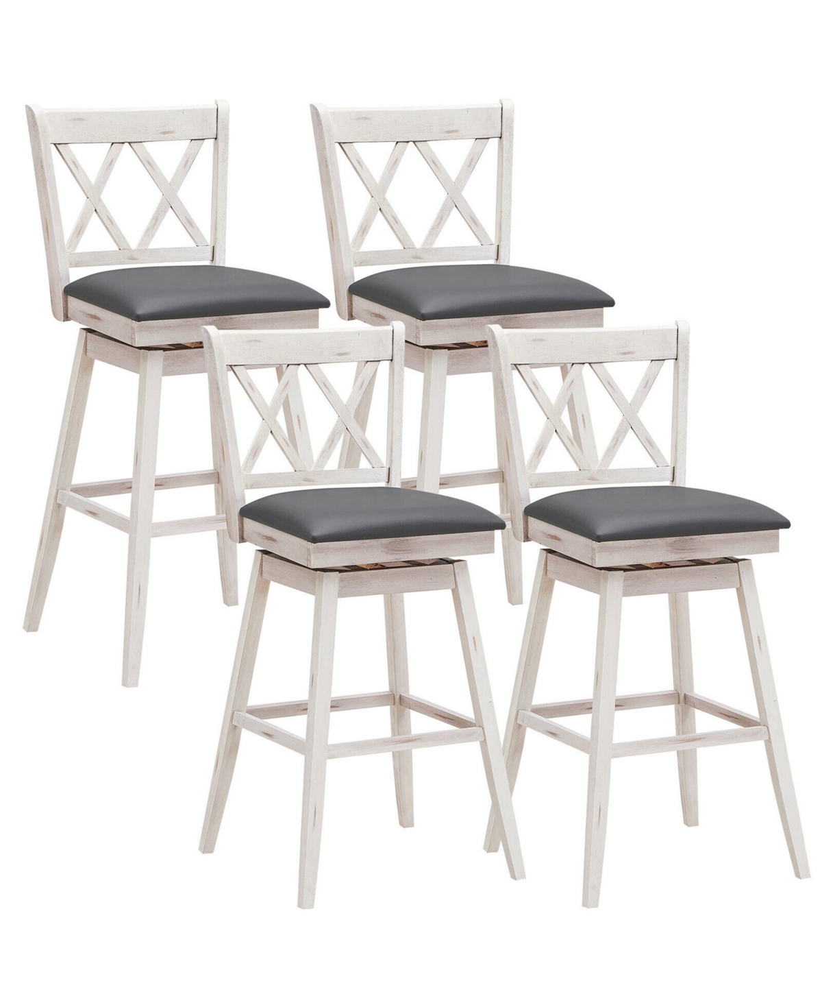 Click here for Gymax Set of 4 Barstools Swivel Bar Height Chairs... prices