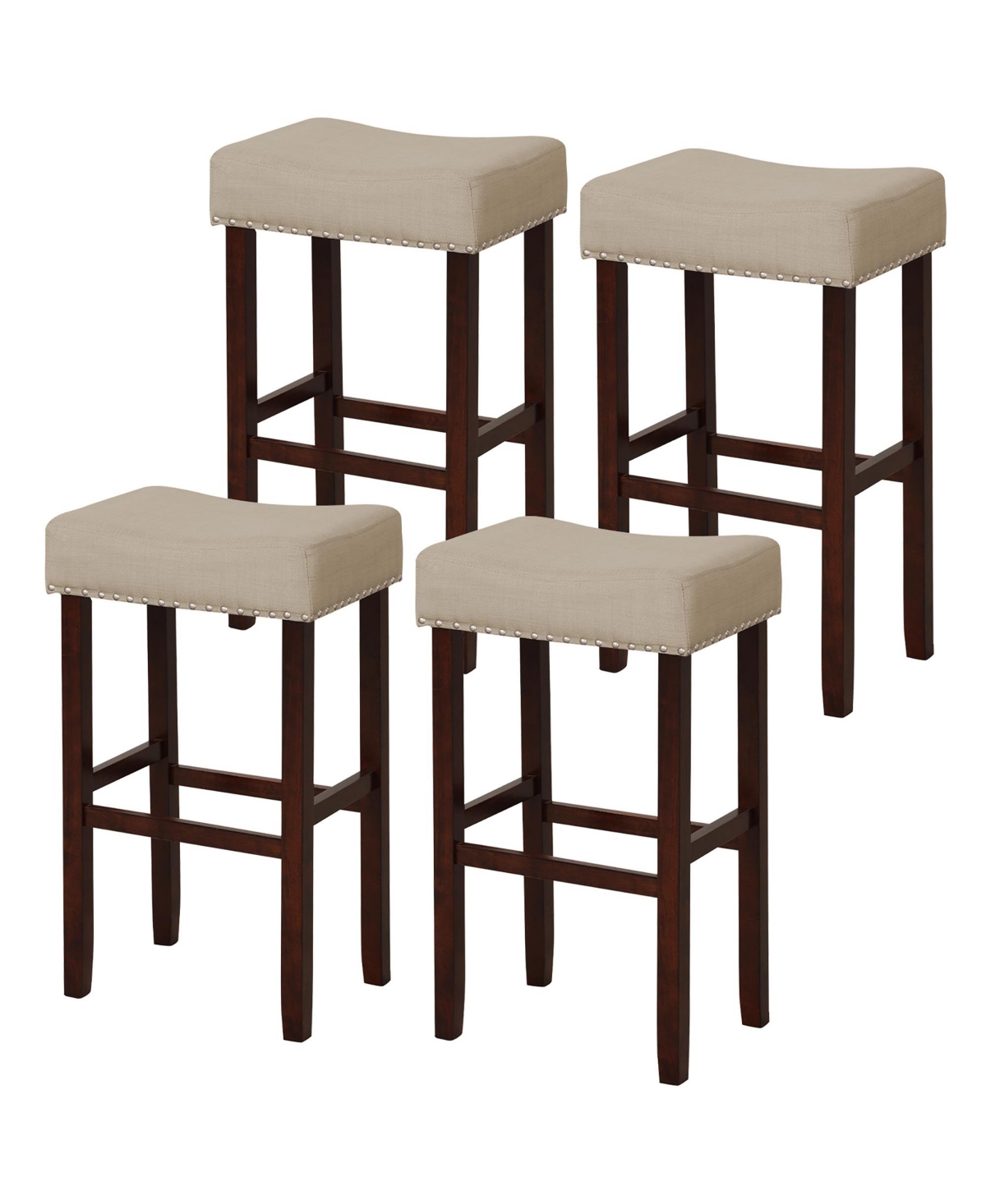 Click here for Gymax Set of 4 Bar Stools Bar Height Saddle Kitche... prices