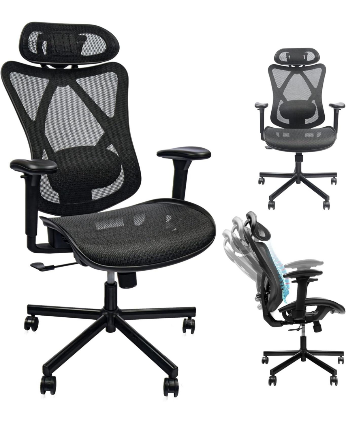 Click here for Flynama Mesh Office Chair with Mute Wheel Adjustab... prices