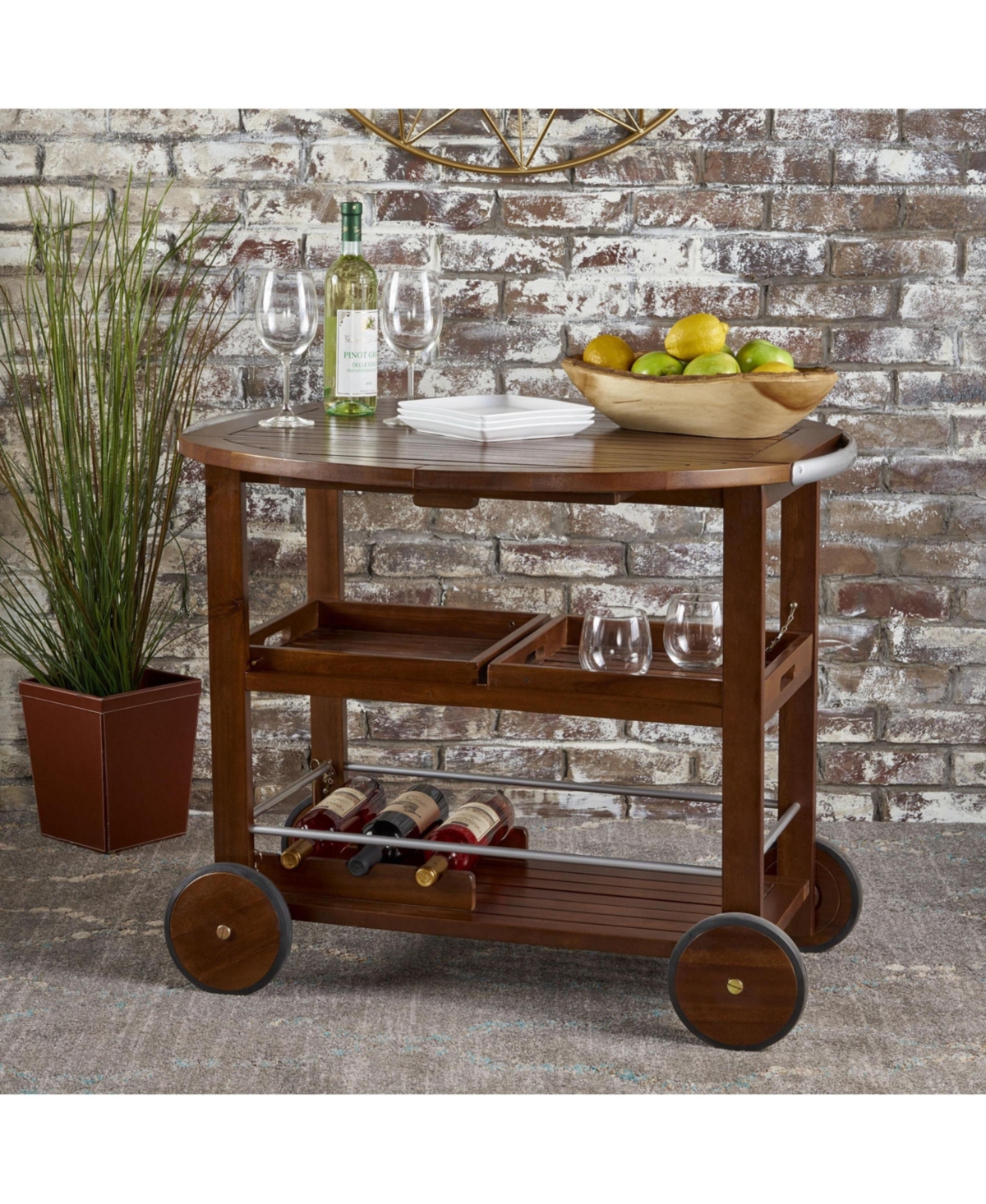 Click here for Flynama Modern Industrial Wood and Aluminum Bar Ca... prices