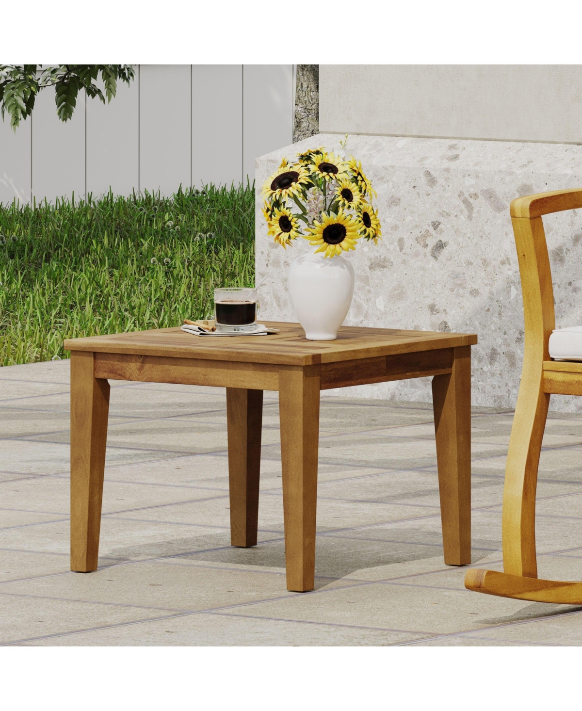 Click here for Mondawe Outdoor Wood Side Table  20x20x15.75 - Bro... prices
