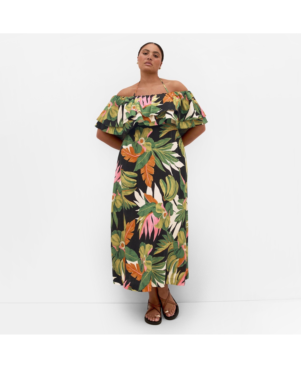 Click here for City Chic Womens Paradiso Print Maxi Dress - Parad... prices