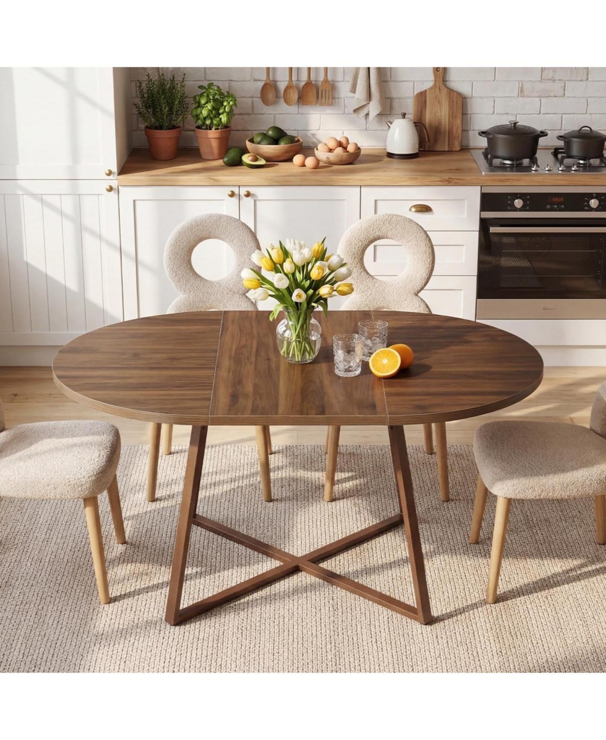 Click here for Tribesigns 59-Inch Oval Dining Table  Kitchen Tabl... prices