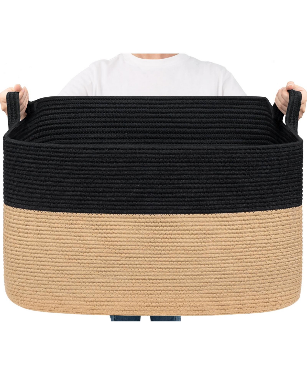 Click here for Gnuadz Woven Rope Storage Basket Rectangle - Black... prices