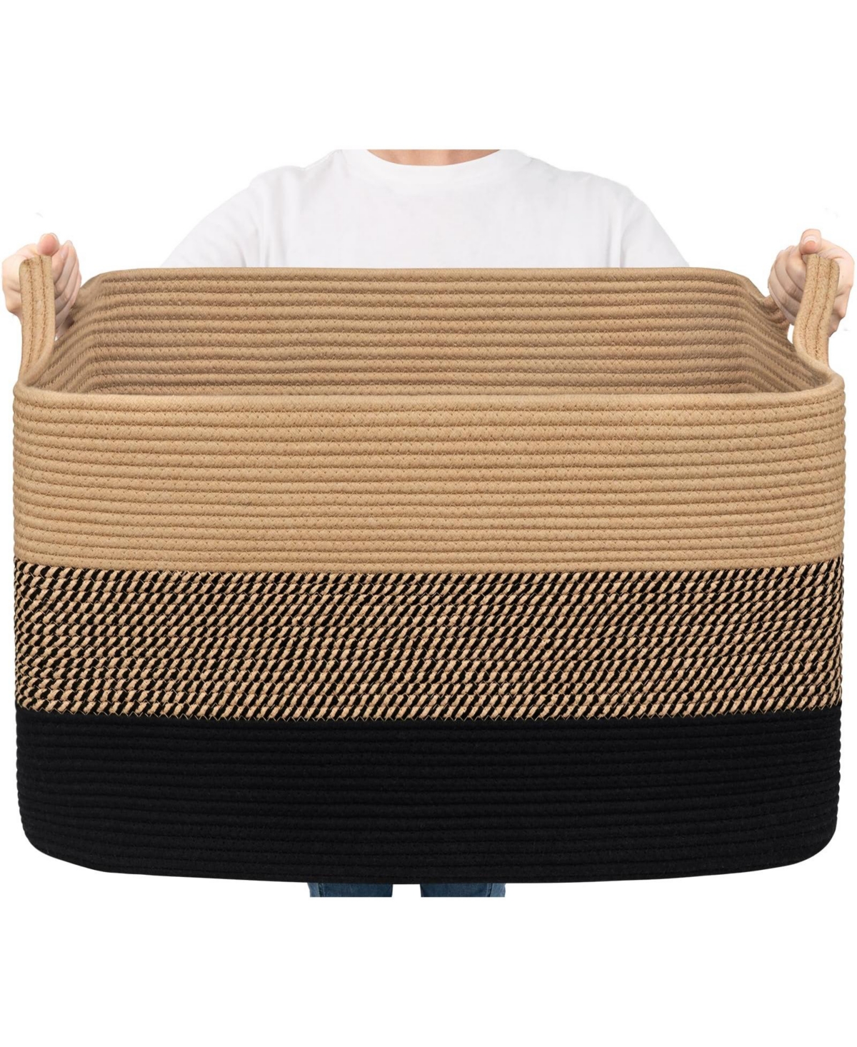 Click here for Gnuadz Woven Rope Storage Basket Rectangle - Black... prices