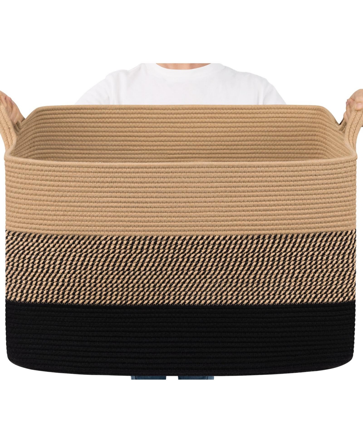 Click here for Gnuadz Woven Rope Storage Basket Rectangle - Black... prices