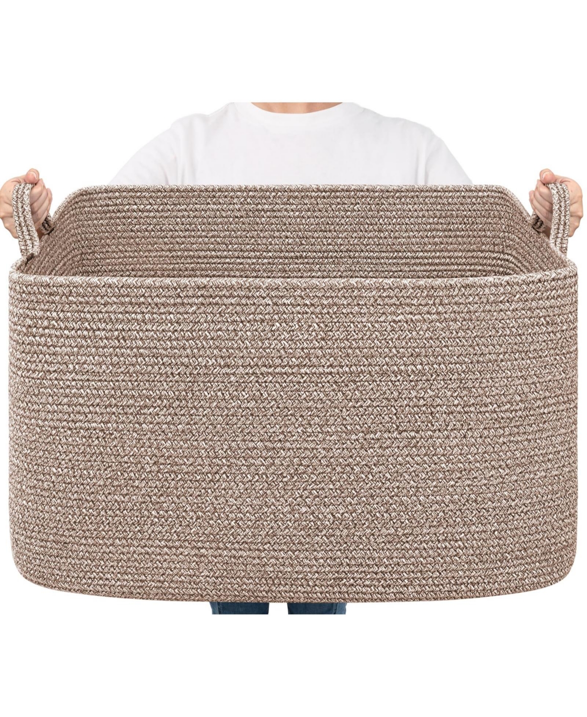 Click here for Gnuadz Woven Rope Storage Basket Rectangle - Brown prices