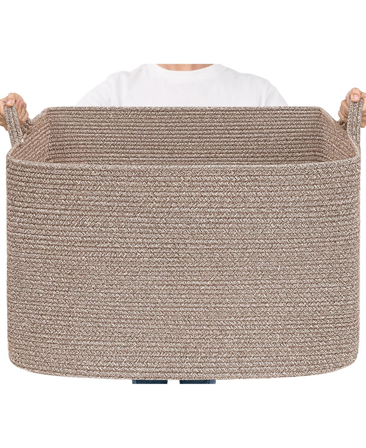 Click here for Gnuadz Woven Rope Storage Basket Rectangle - Brown prices