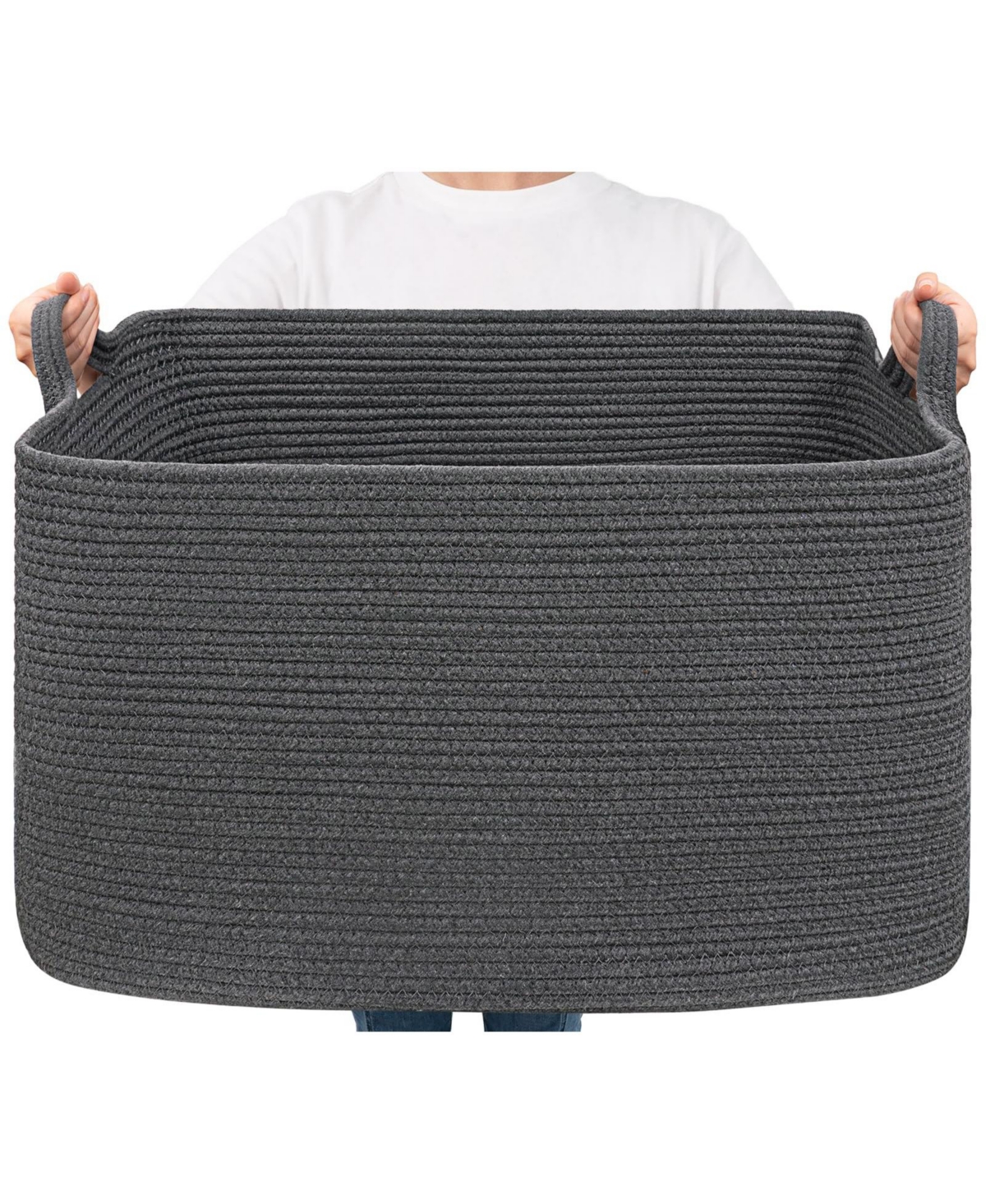 Click here for Gnuadz Woven Rope Storage Basket Rectangle - Dark... prices