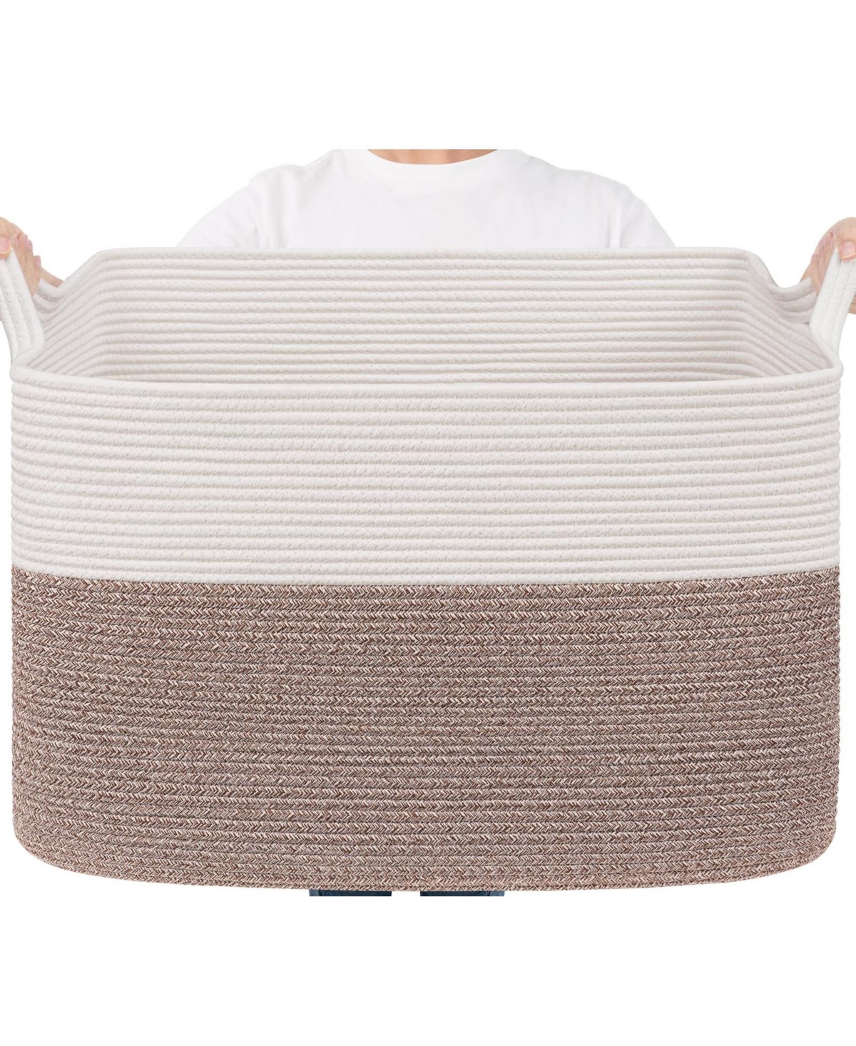 Click here for Gnuadz Woven Rope Storage Basket Rectangle - White... prices