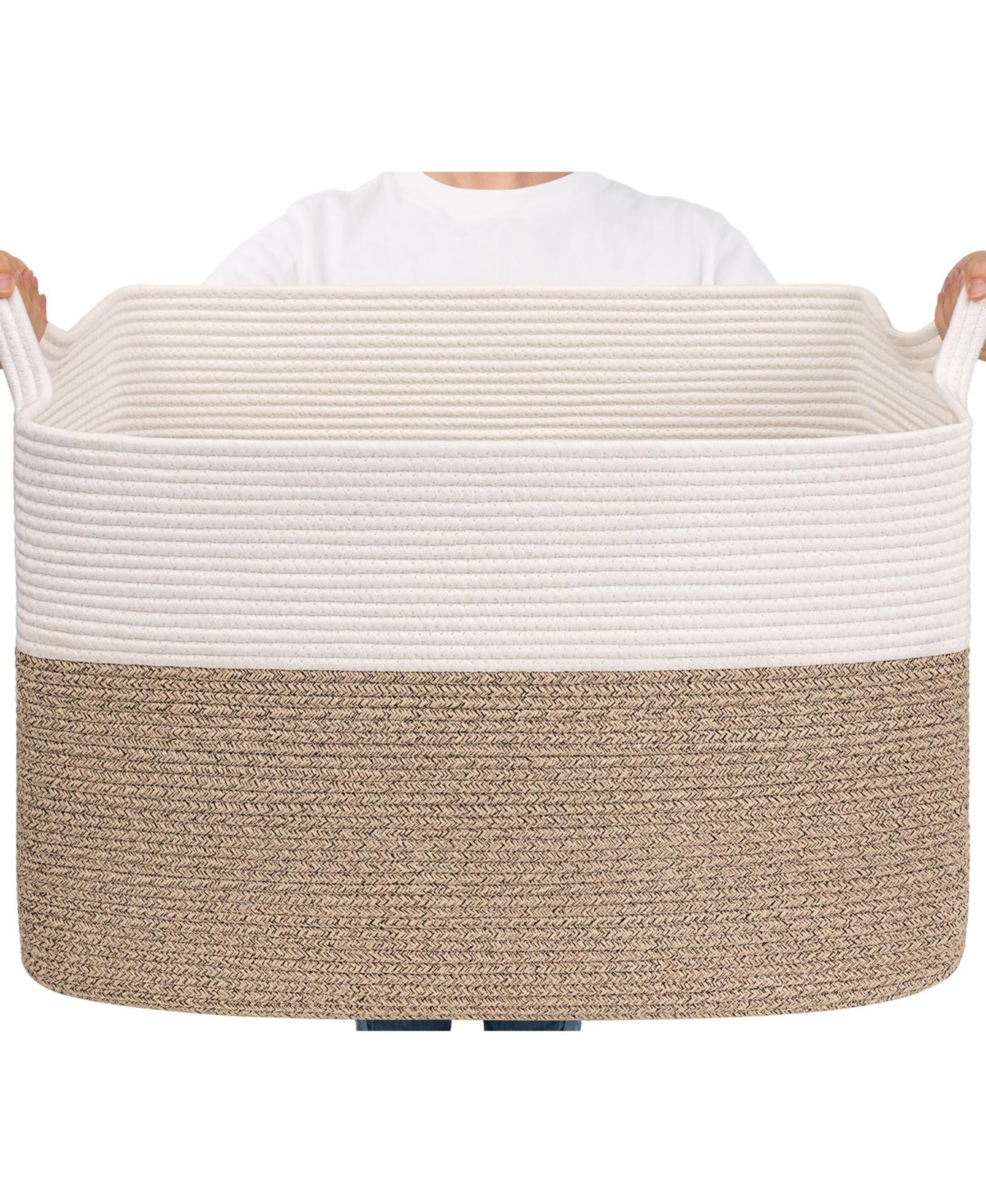 Click here for Gnuadz Woven Rope Storage Basket Rectangle - White... prices