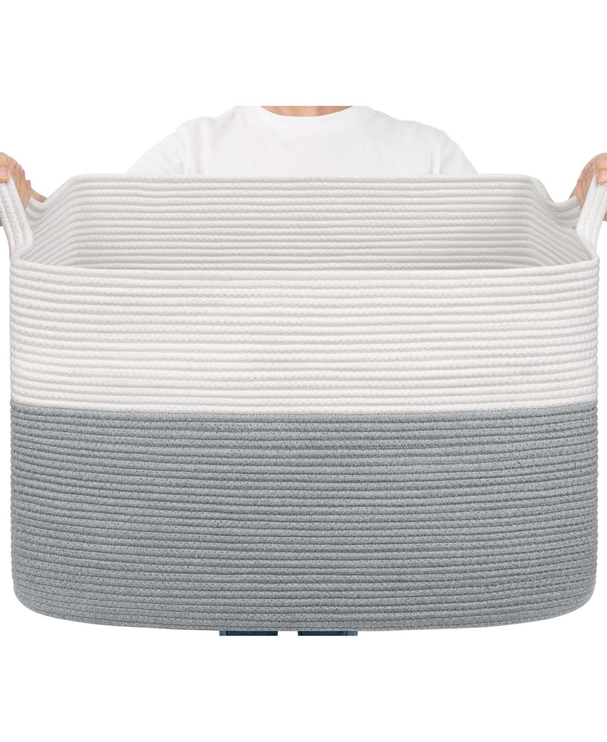 Click here for Gnuadz Woven Rope Storage Basket Rectangle - White... prices