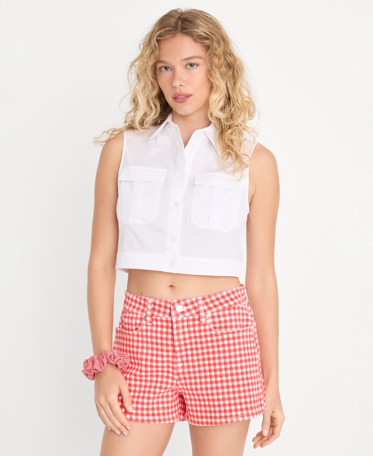 Click here for Good American Womens Cotton-Blend Sleeveless Butto... prices