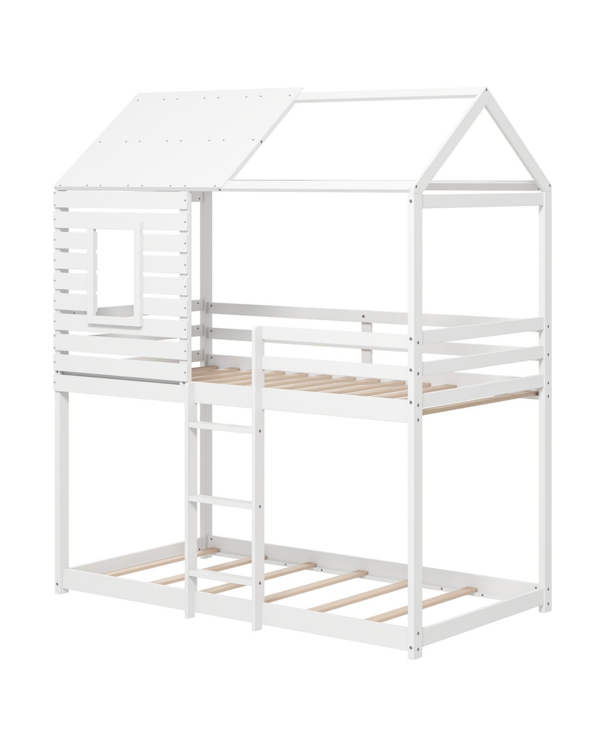 Click here for Gouun Twin over House Bunk Bed with Roof and Full-... prices