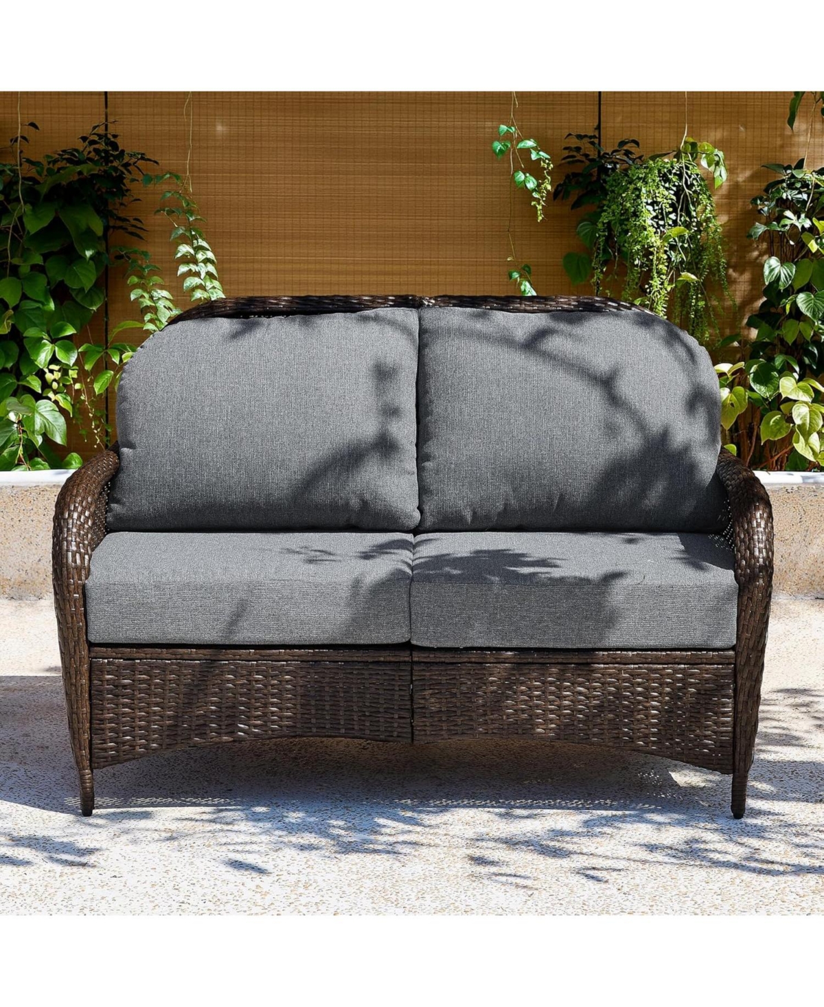 Click here for Tribesigns Outdoor Wicker Loveseat with Cushions... prices