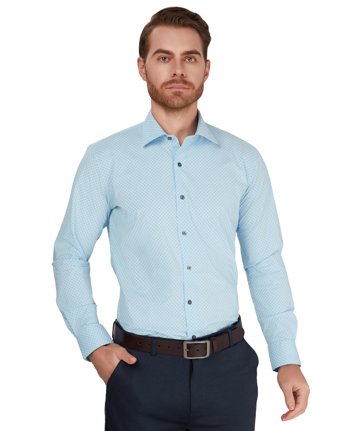 Click here for Alfani Mens Geometric Print Slim-Fit Dress Shirt... prices
